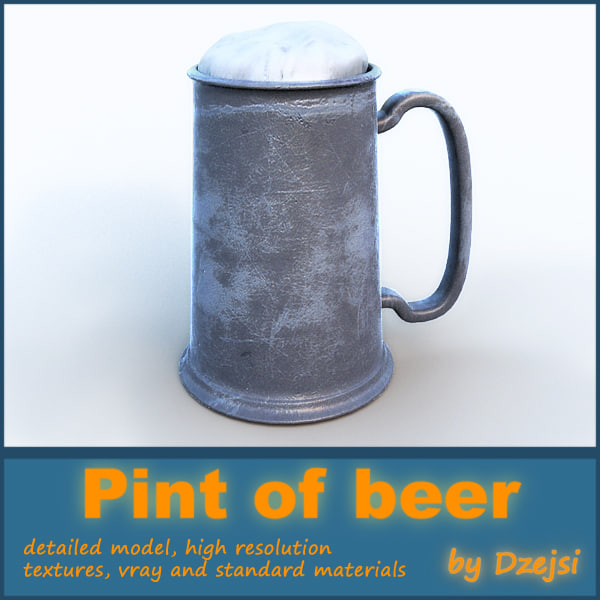 3d pint beer model