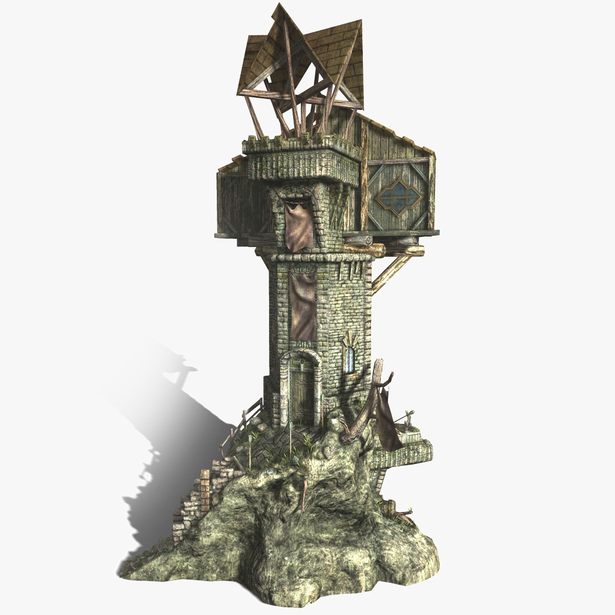 fantasy watch tower building 3d ma