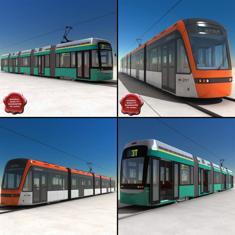 trams set low-floor 3d 3ds
