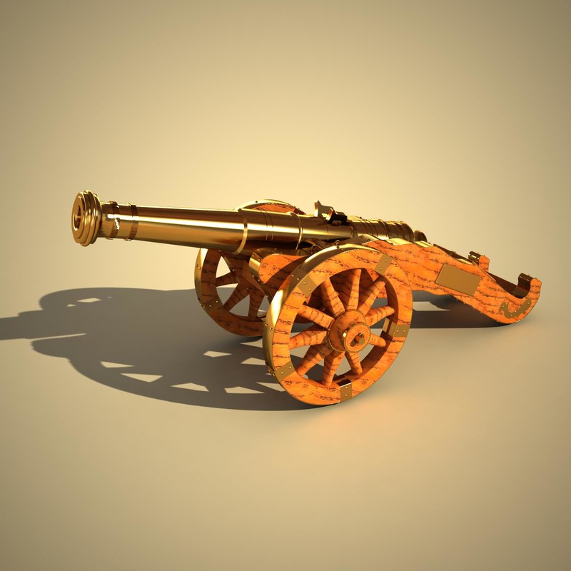 3d model cannon wood