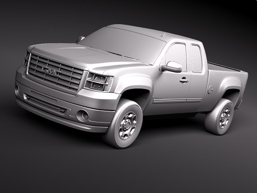 3d model gmc sierra 2500hd pickup