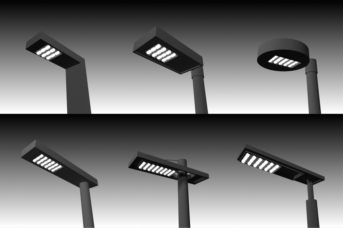 led street lighting pole 3d model