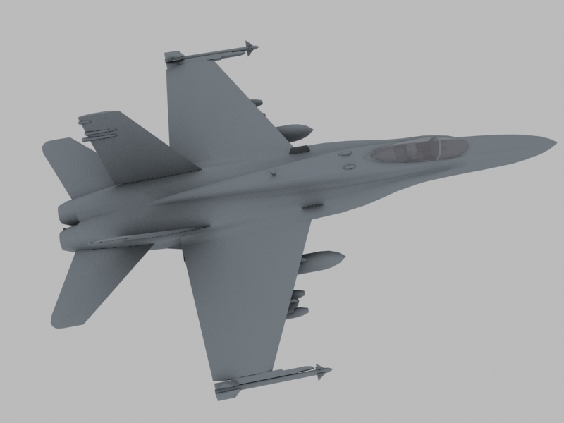 3d f-18 navy attack warplane