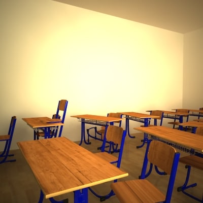 3d model class room classroom