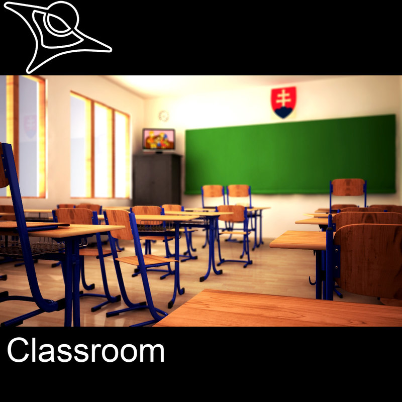 3d model class room classroom