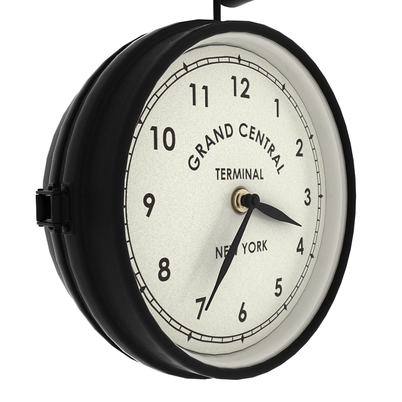 double sided wall clock 3d 3ds