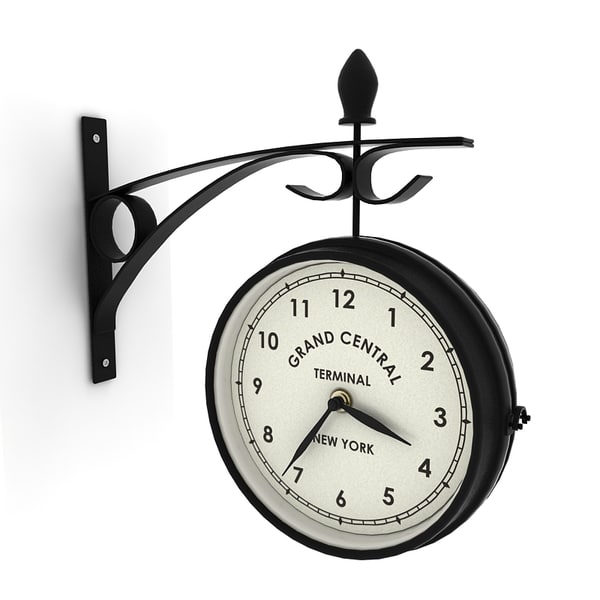 double sided wall clock 3d 3ds