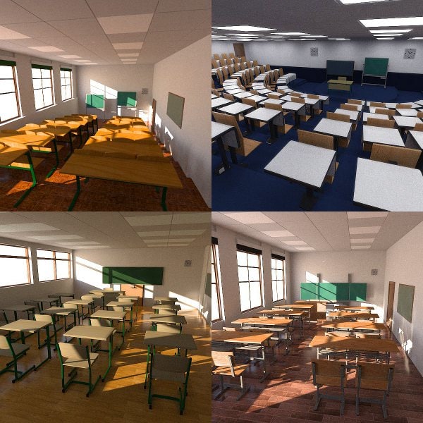 3d model classrooms interiors