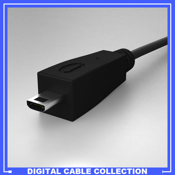 micro usb 8 pins 3d model