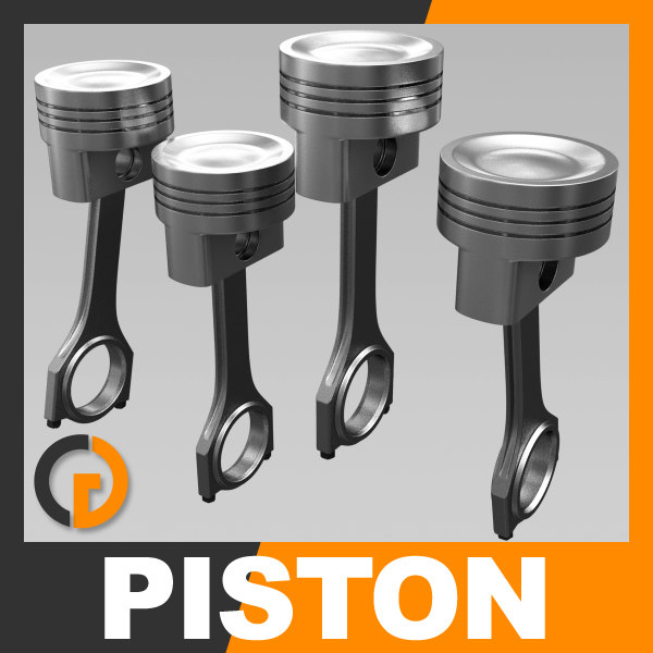 3d engine piston model