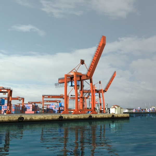 3d model uss harbour seaport port