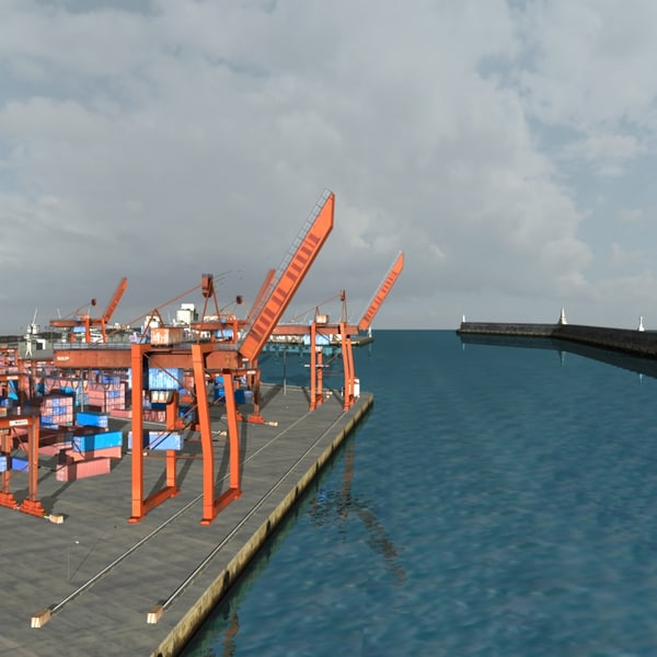 3d model uss harbour seaport port