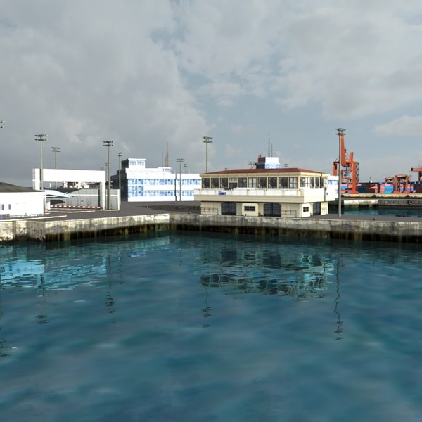 3d model uss harbour seaport port