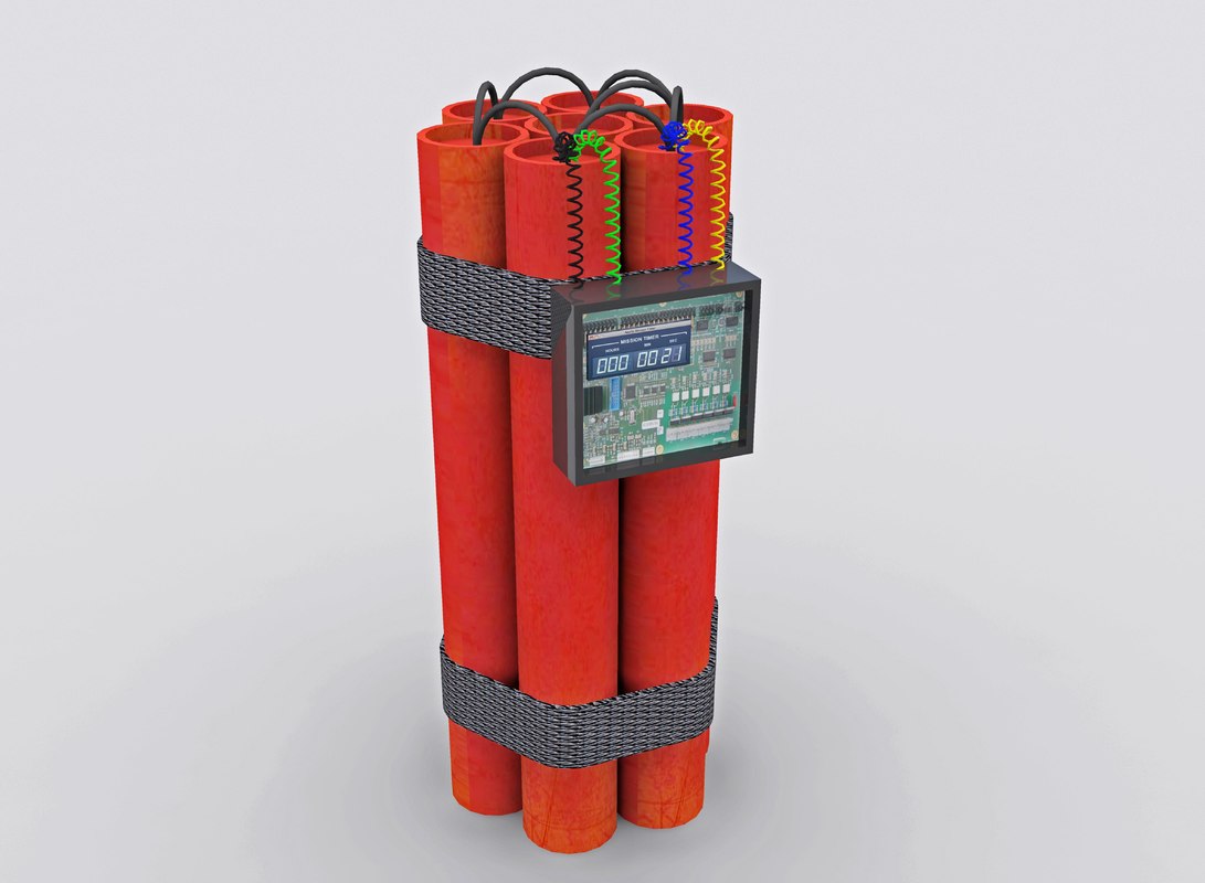 3d model bomb dynamite detonator