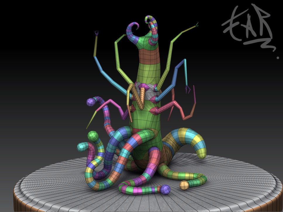 3d alien worm model
