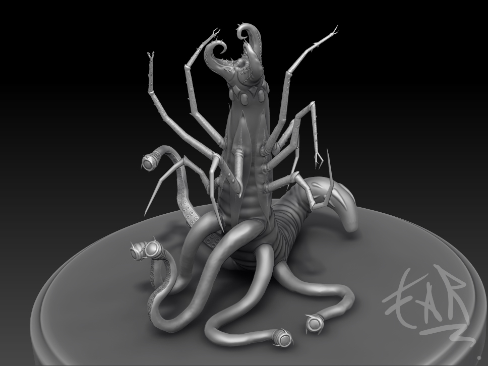 3d alien worm model