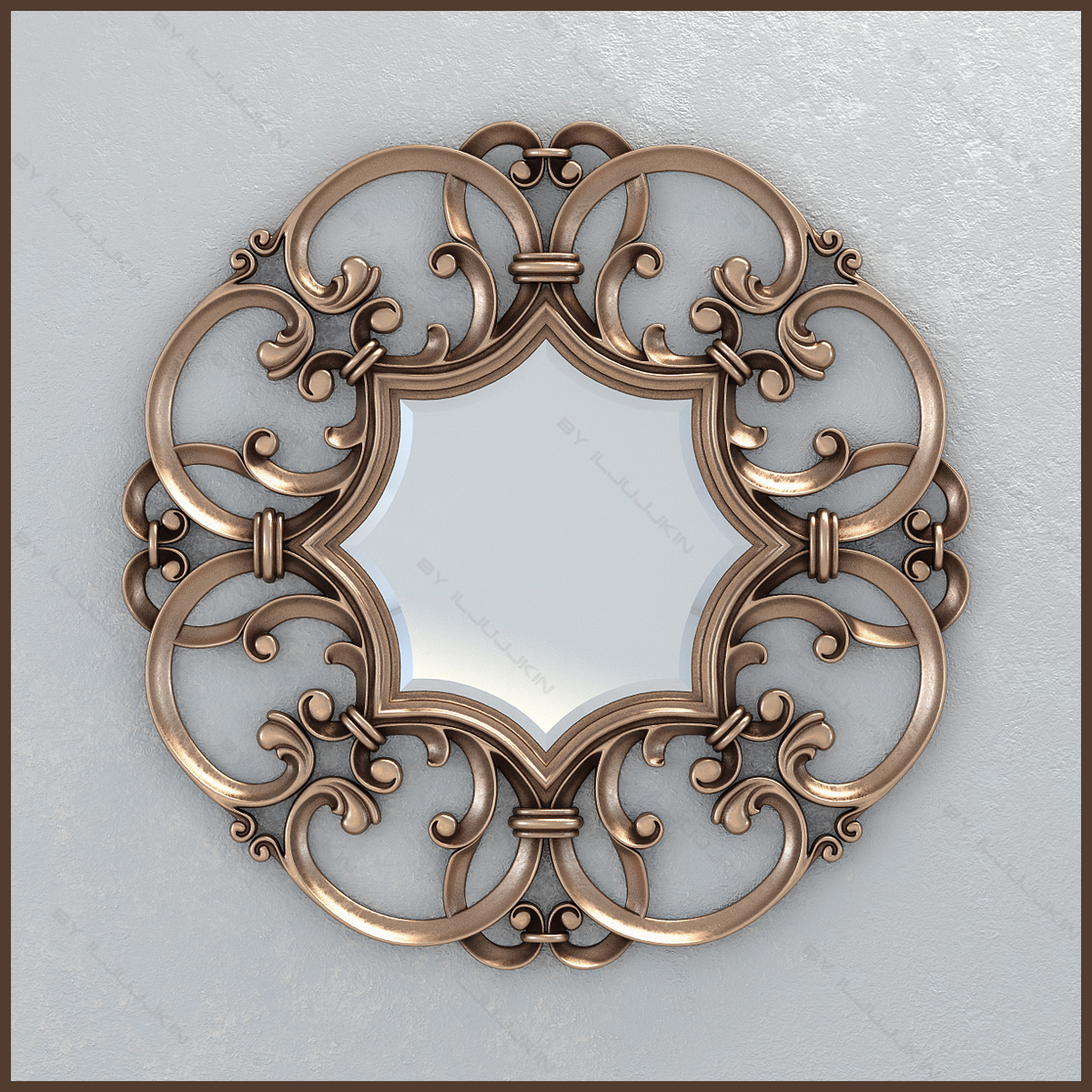 3d mirrors design gold model
