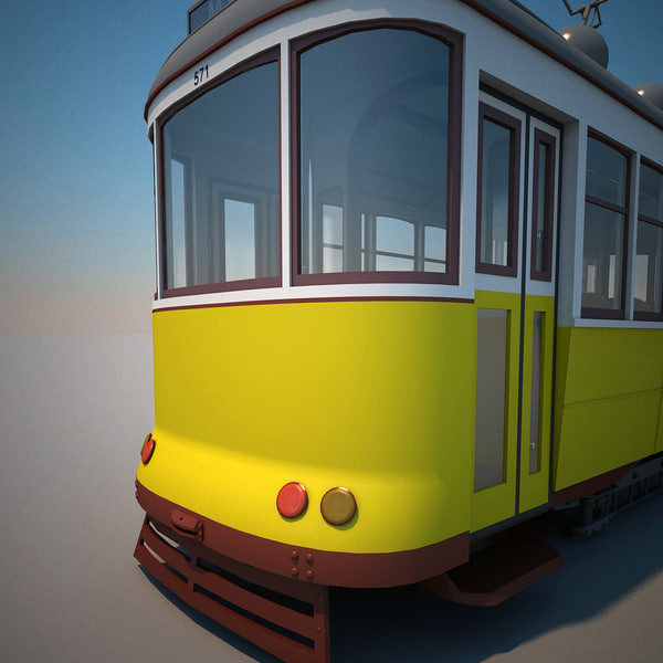classic city tram 3d model