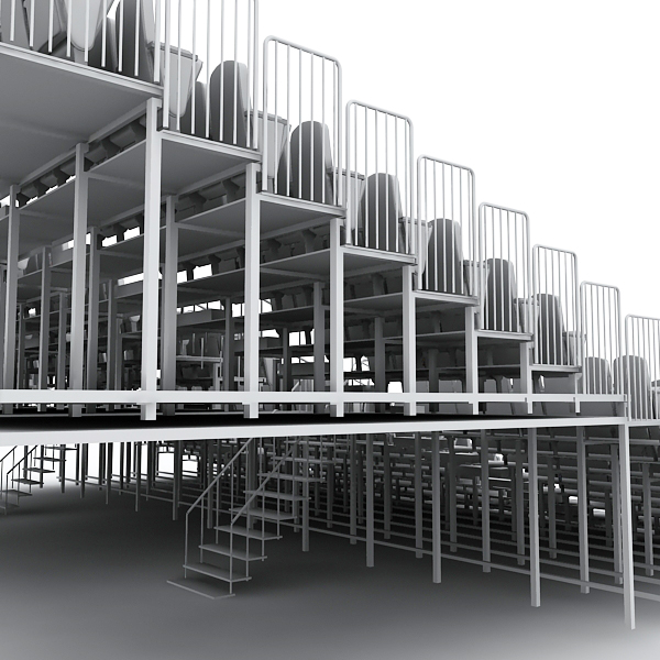 theatre raked seating 3d max