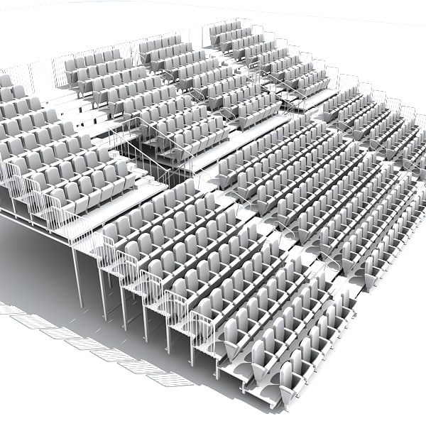 theatre raked seating 3d max