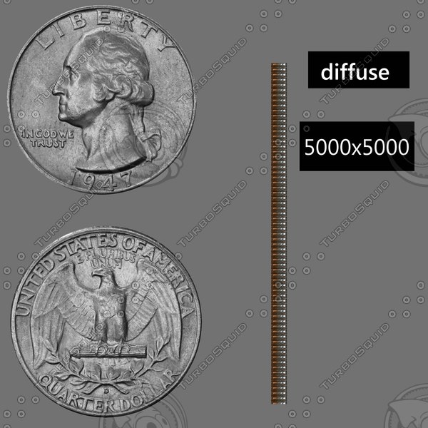 3d coin quarter model