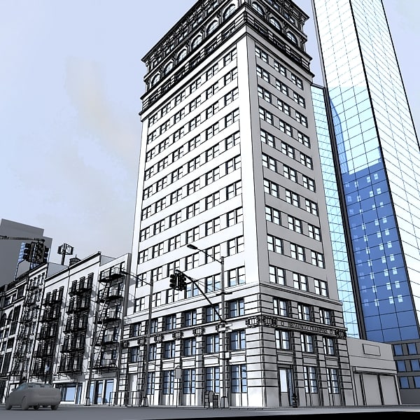 hd block street 3d model