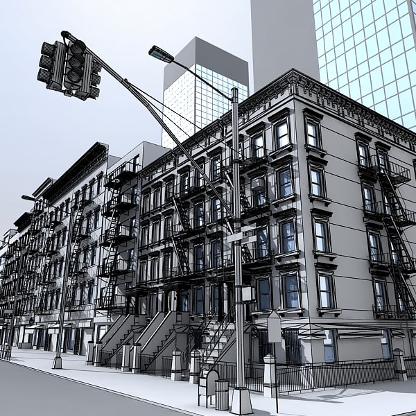 hd block street 3d model