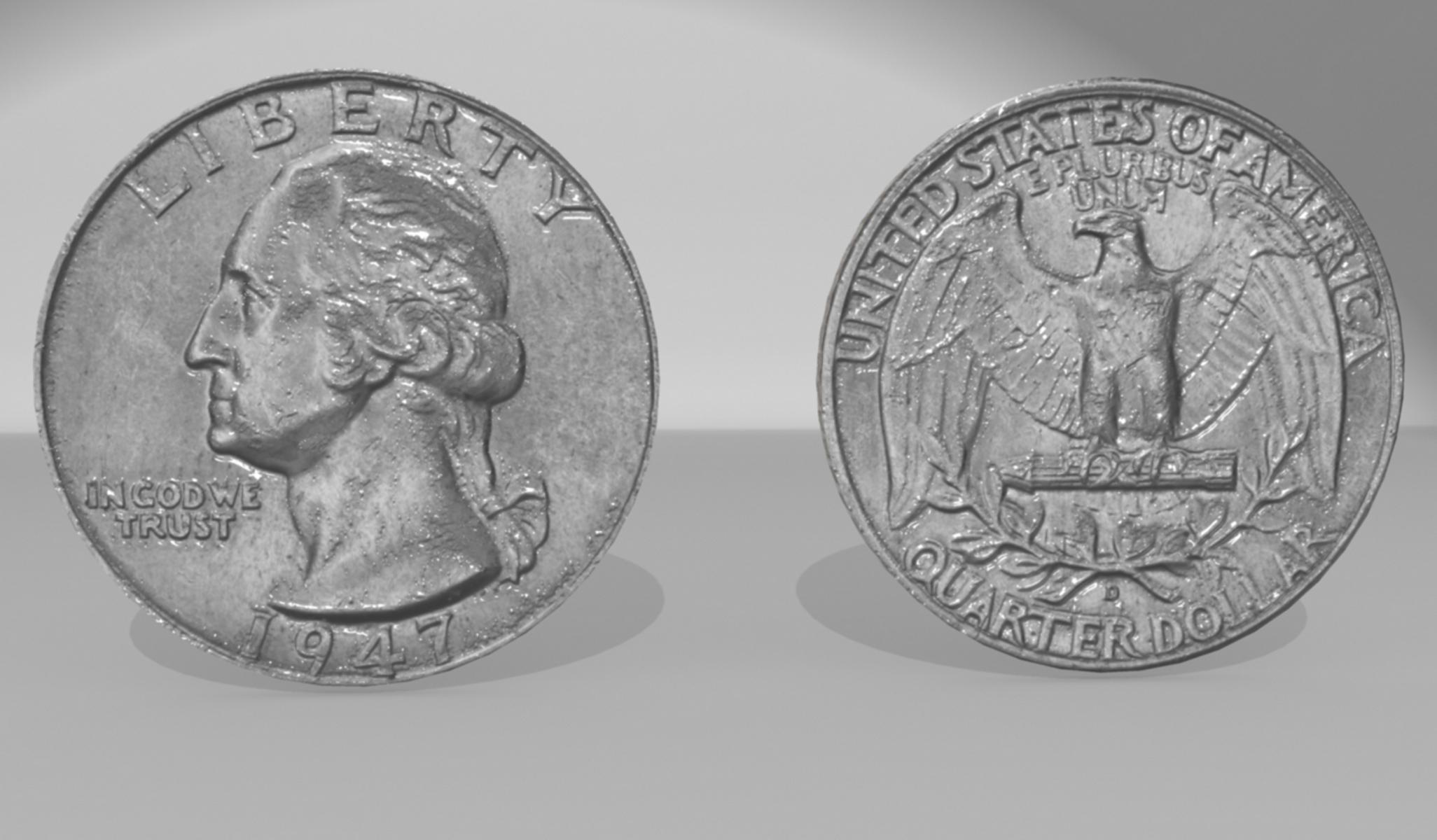 3d coin quarter model