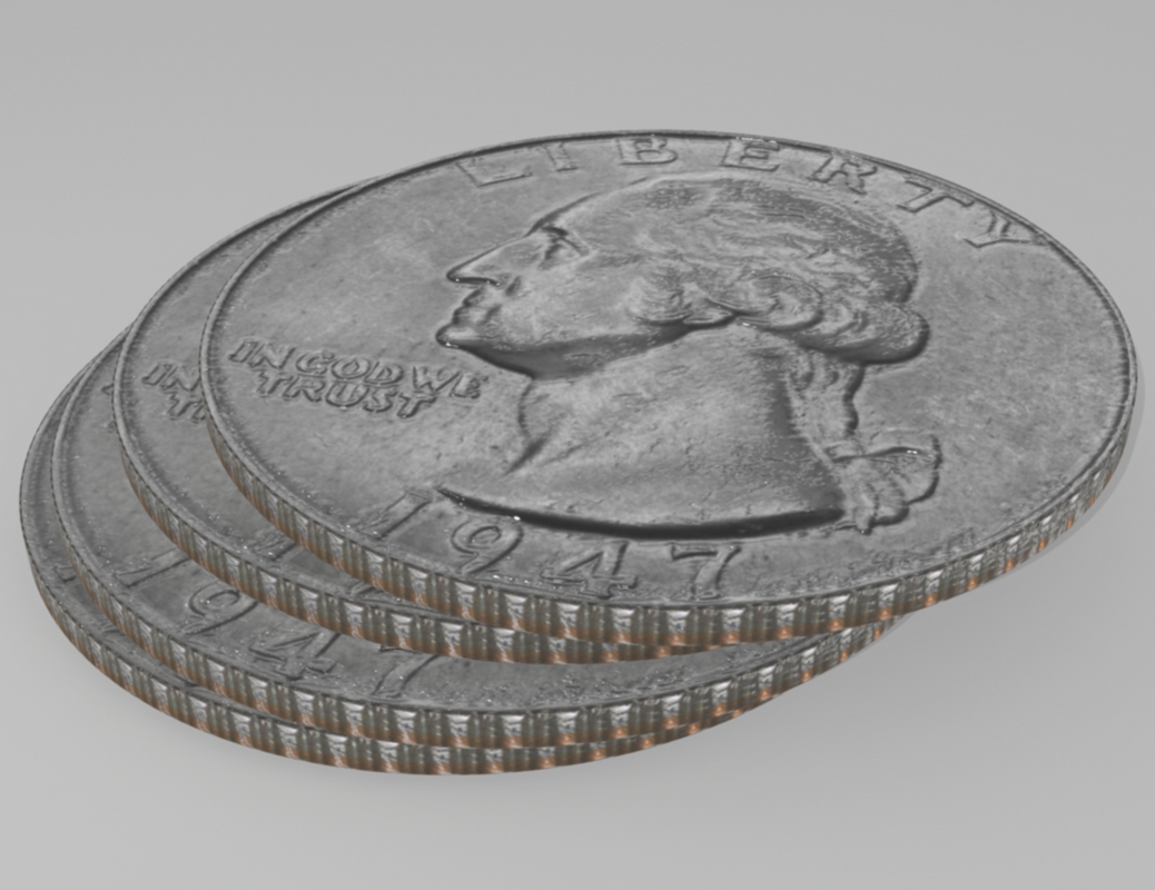 3d coin quarter model