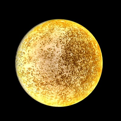 3d model realistic mercury planets