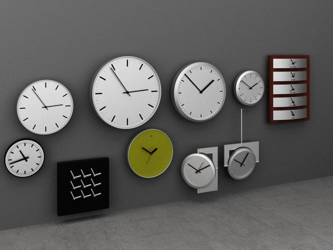 3d modern clock wall