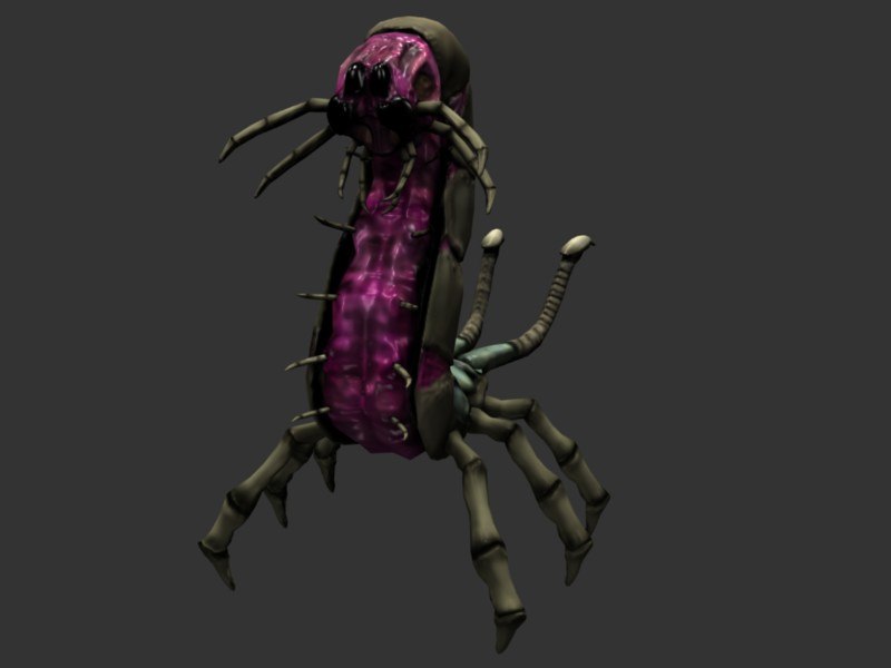 legged monster worm 3d obj