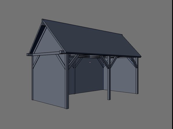wooden shed 3d 3ds