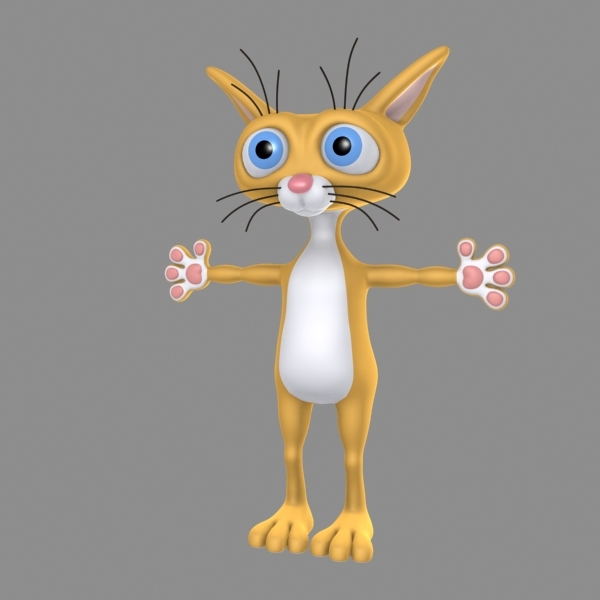 3d simple biped cartoon cat model