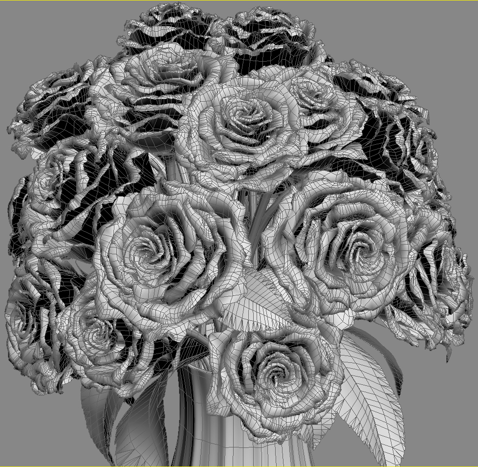 bouquet roses 3d model