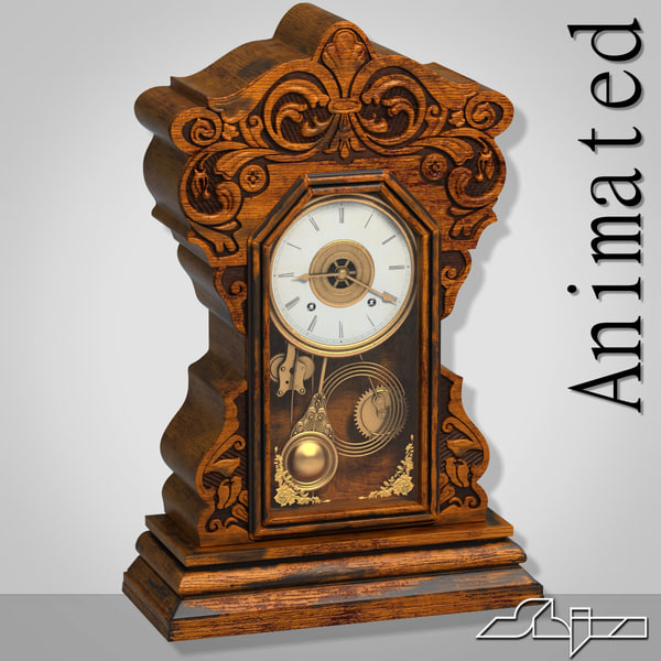 old table clock animation ma