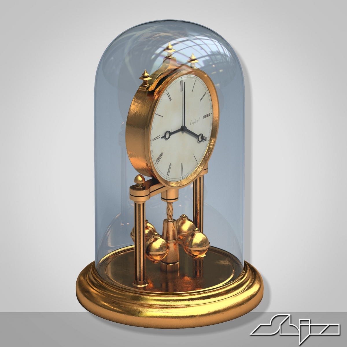 table clock animation 3d 3ds