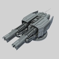 3d model sci fi ball turret