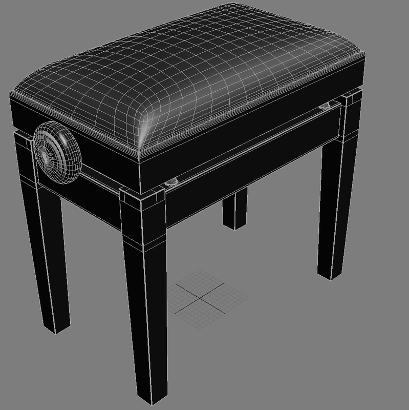 3d chair piano model