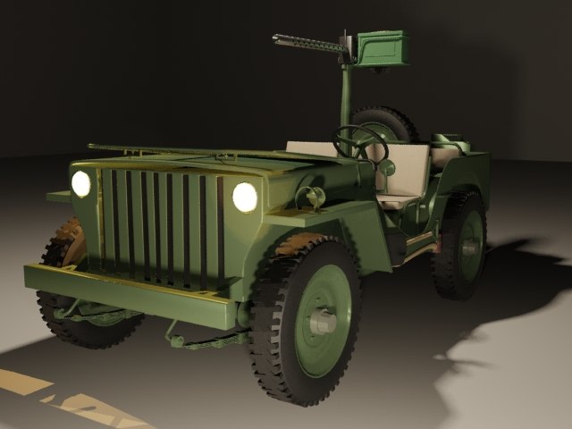 maya willys jeep browning1911 machine gun