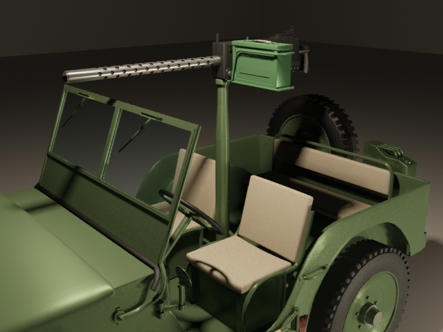 maya willys jeep browning1911 machine gun