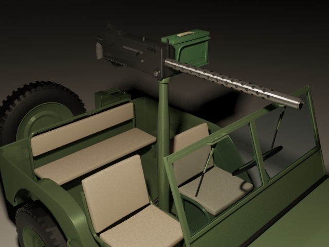 maya willys jeep browning1911 machine gun