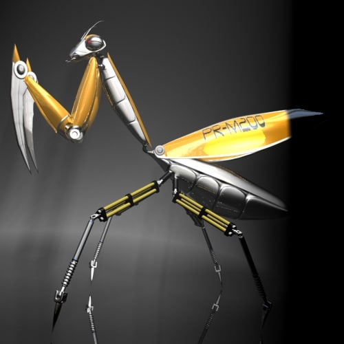 3d praying mantis robot model