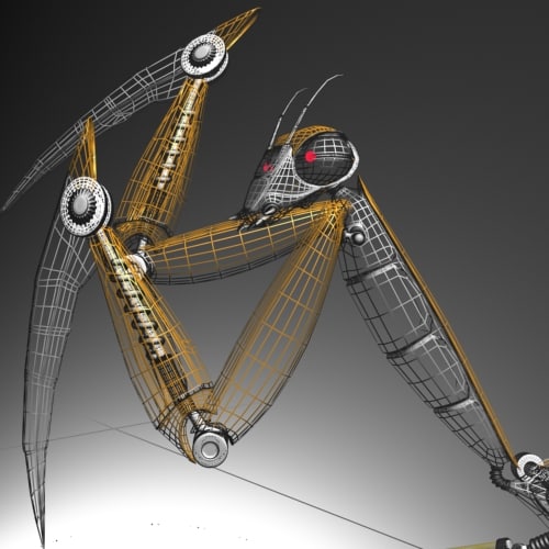 3d praying mantis robot model