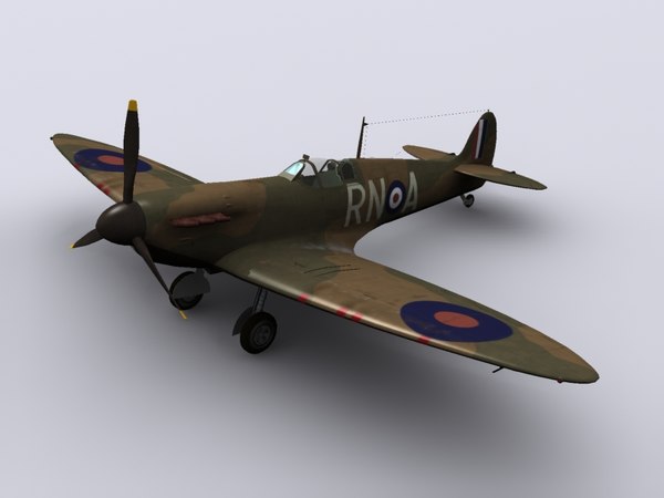 supermarine spitfire fighter 72 3d model