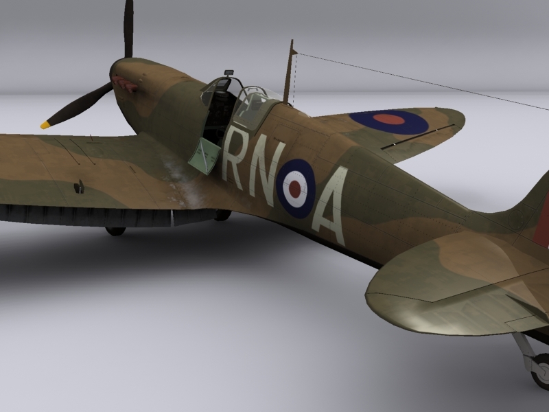 supermarine spitfire fighter 72 3d model