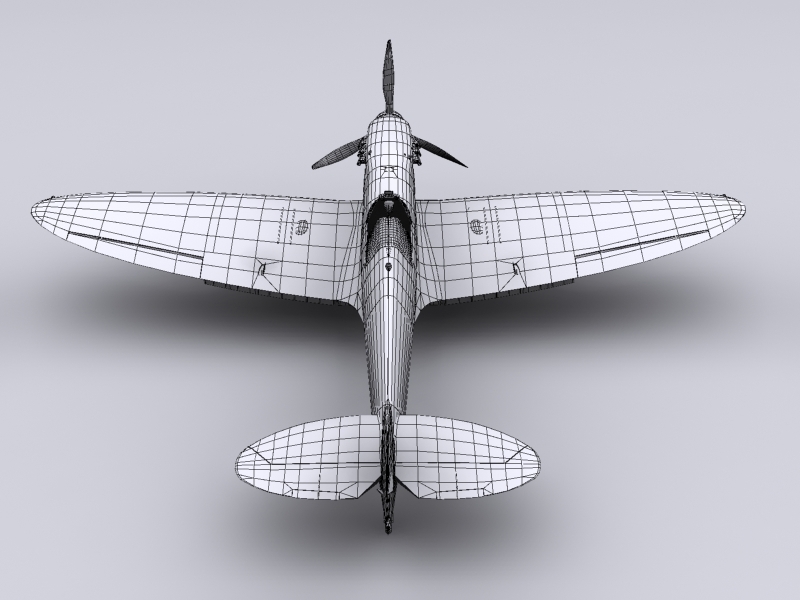 supermarine spitfire fighter 72 3d model