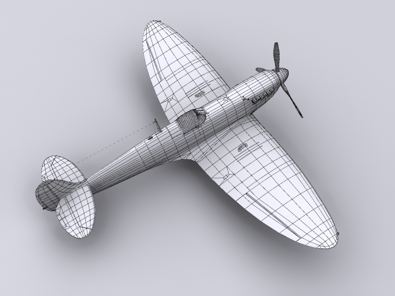 supermarine spitfire fighter 72 3d model