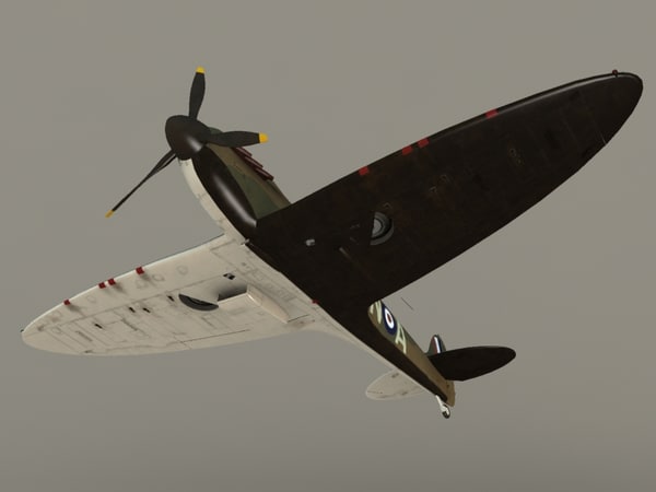supermarine spitfire fighter 72 3d model