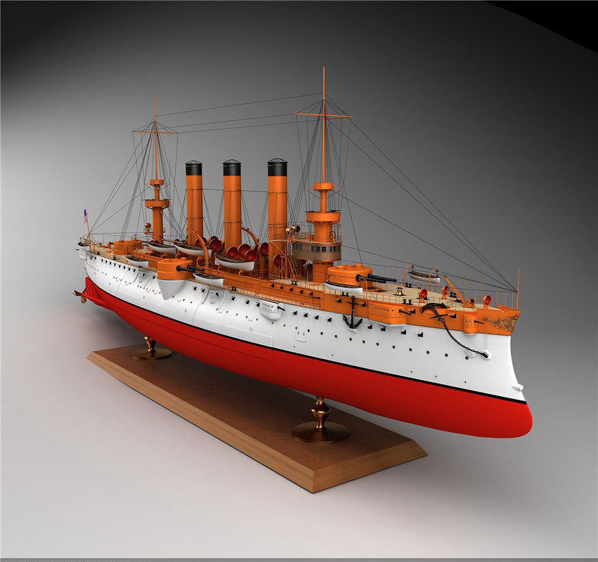armored cruiser brooklyn 3d model